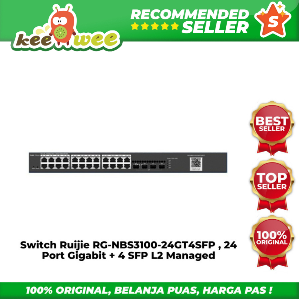 Jual Switch Ruijie RG-NBS3100-24GT4SFP , 24 Port Gigabit + 4 SFP L2 ...