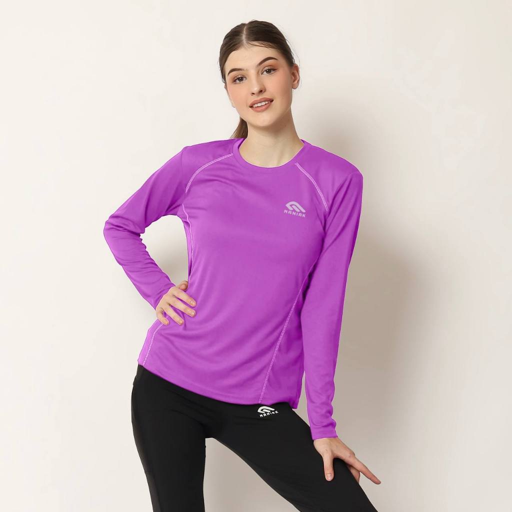 Jual MANIAK Baju Olahraga Running Sport Wanita Lengan Panjang Atasan ...