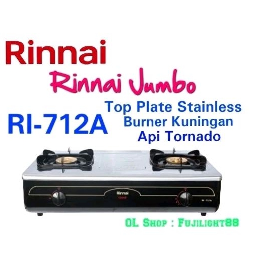 Jual Kompor Gas Jumbo Rinnai RI-712A, 2 Tungku Jumbo Stainless, body ...
