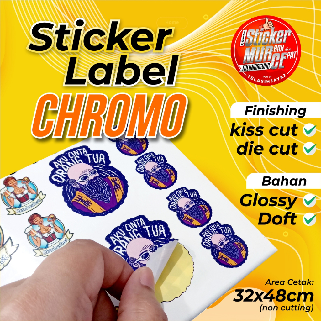 Jual Stiker label / stiker chromo diameter 3cm print & cutting minimal ...