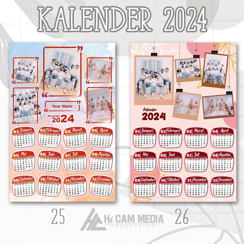 Jual Kalender 2024 costum / kalender custom / kalender foto sendiri ...