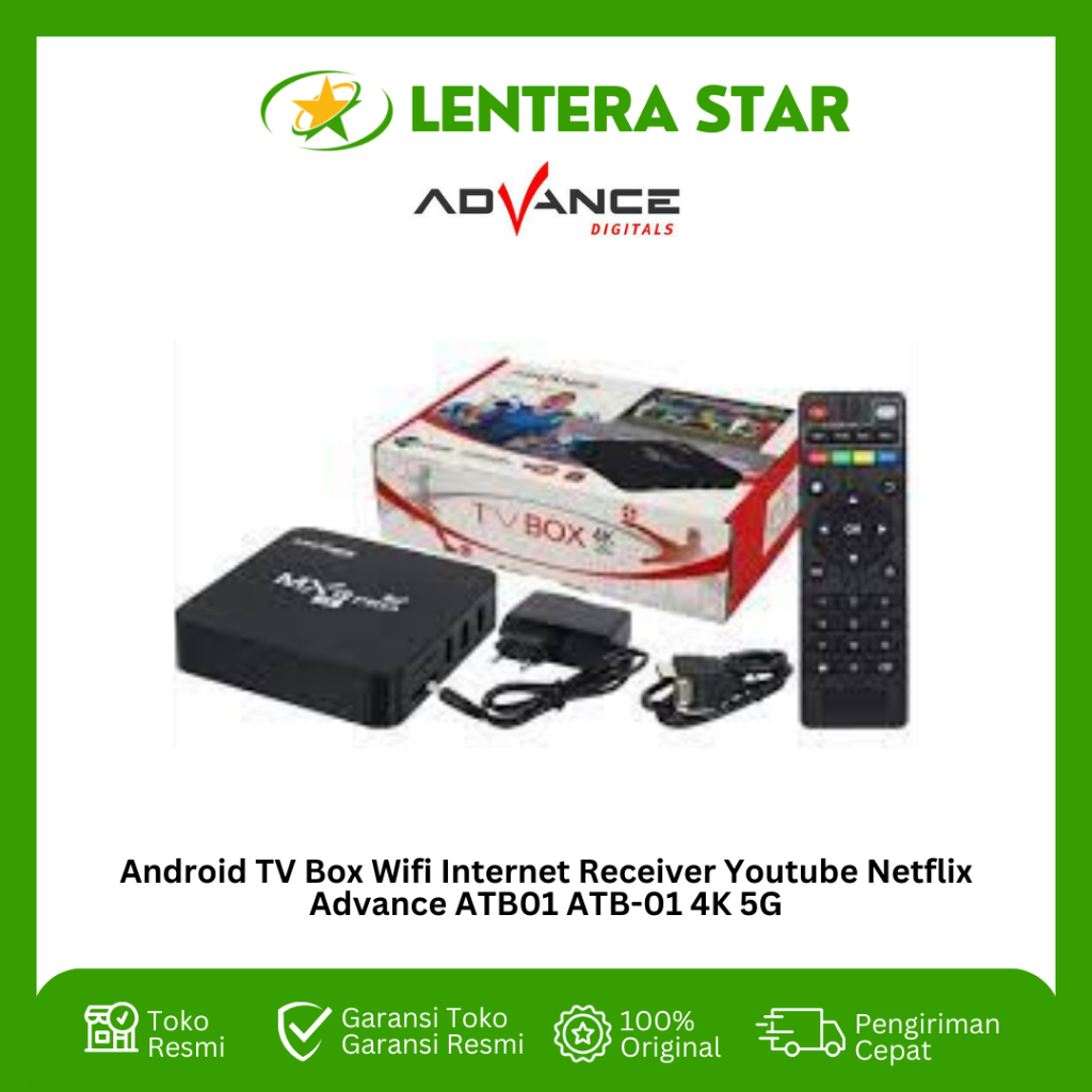 Jual Android TV Box Wifi Internet Receiver Youtube Netflix Advance ATB01 ATB-01 4K 5G | Shopee ...