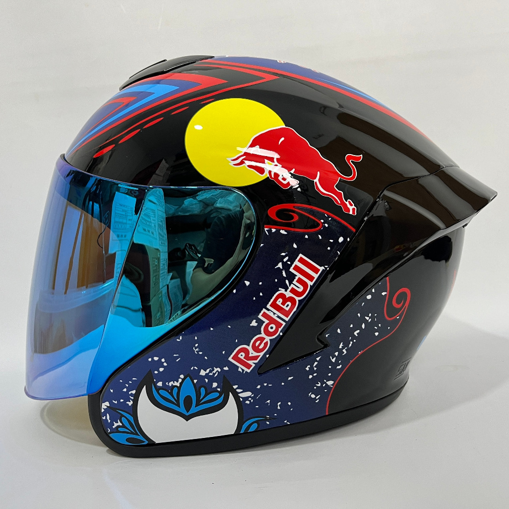 Jual Helm CRX AK-1 Red Bull (MARITIM) Hitam Glossy - Helem Helmet ...