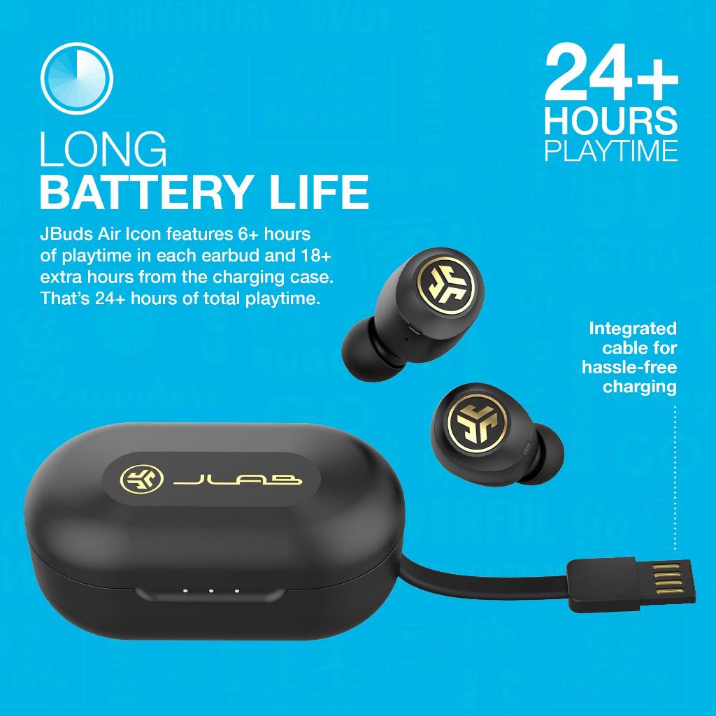 Jual JLab JBuds Air Icon TWS Earbuds with Mic Bluetooth Earbuds Black ...