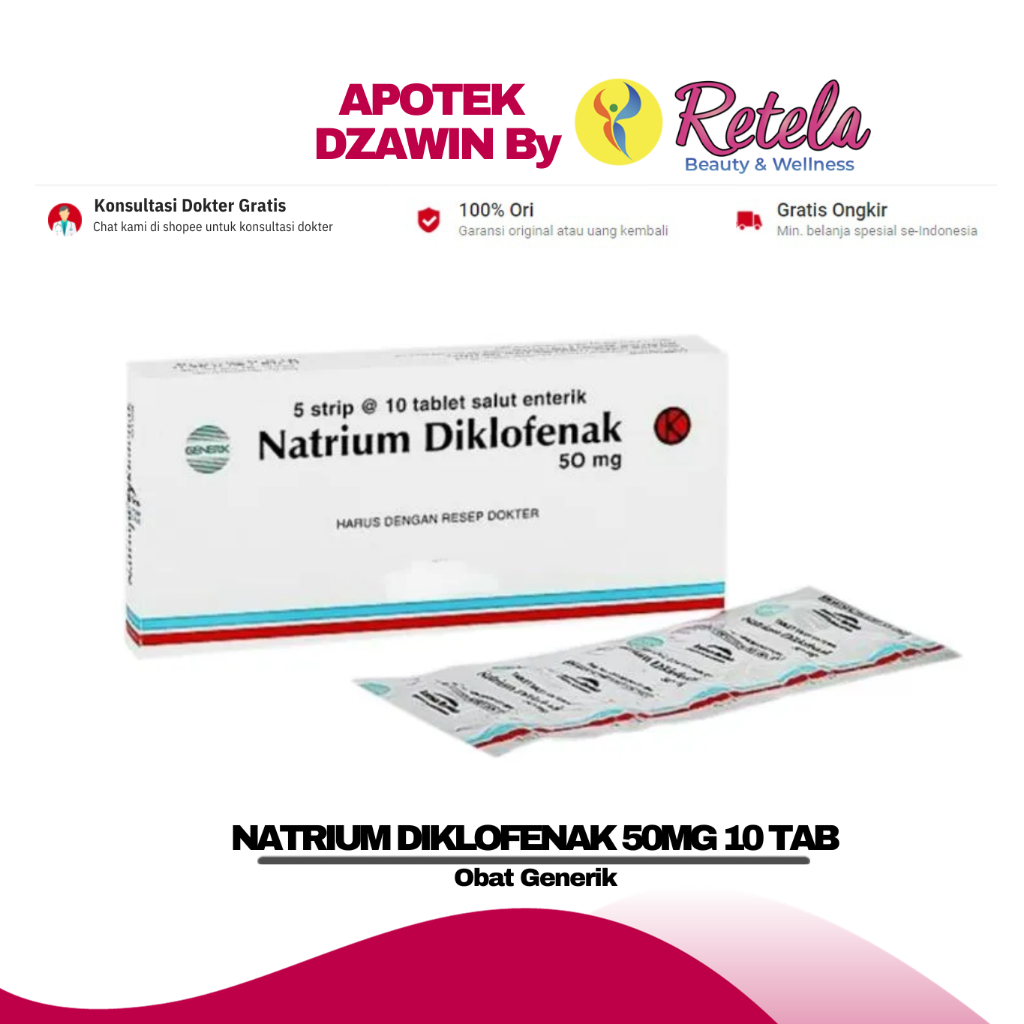 Jual NATRIUM DIKLOFENAK 50MG 1 STRIP 10 TABLET | Shopee Indonesia