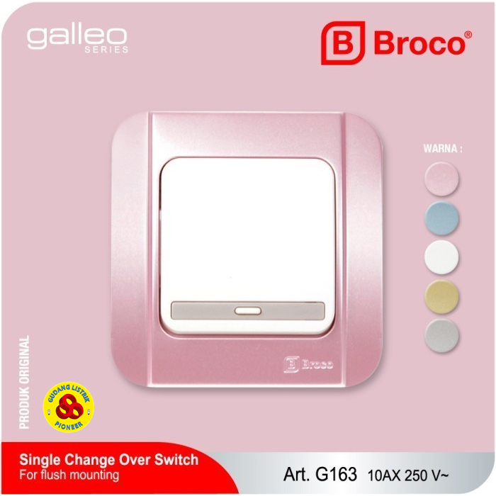 Jual Broco Saklar Engkel 1G Fancy Pink Galleo G161-52S Tunggal 1 Gang 1 Way | Shopee Indonesia