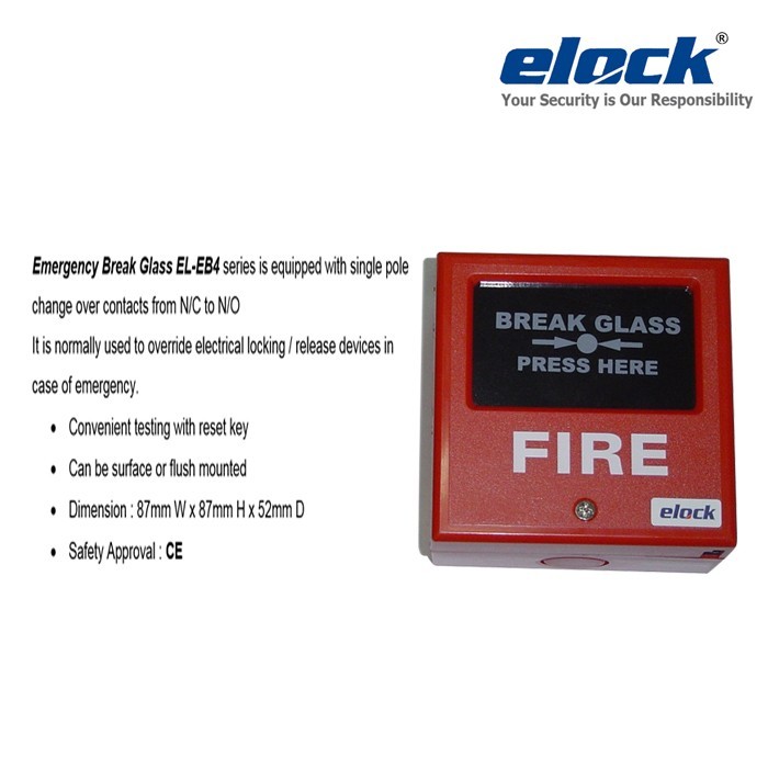 Jual ELOCK | Fire Emergency Break Glass Door Release | Shopee Indonesia
