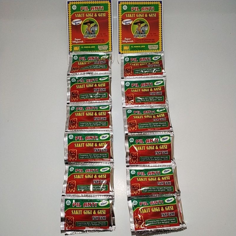 Jual Pil pak tani anti sakit gigi dan gusi original 12 sachet | Shopee ...