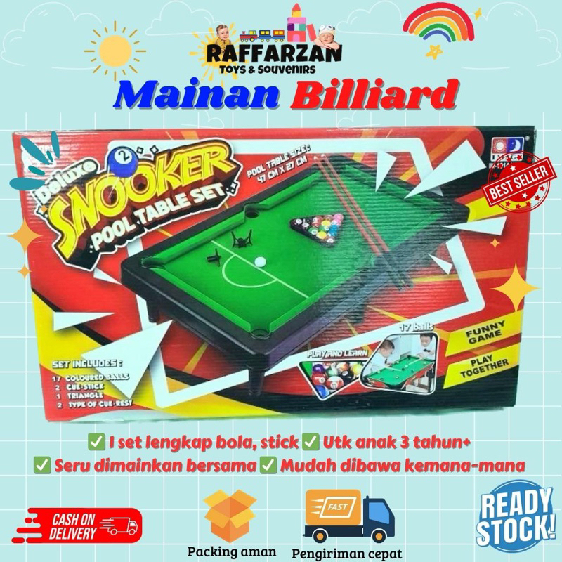 Jual Mainan Anak Meja Billiard Mainan Anak Deluxe Snooker Pool Table ...