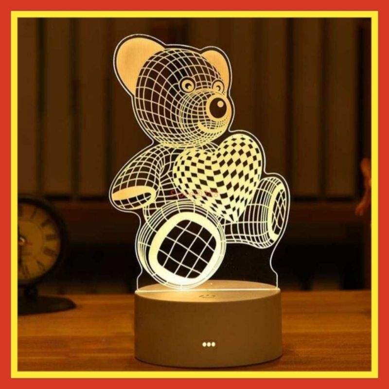 Jual Lampu Hias Meja Tidur Pajangan 3D Transparan Acrilic Sololandor ...