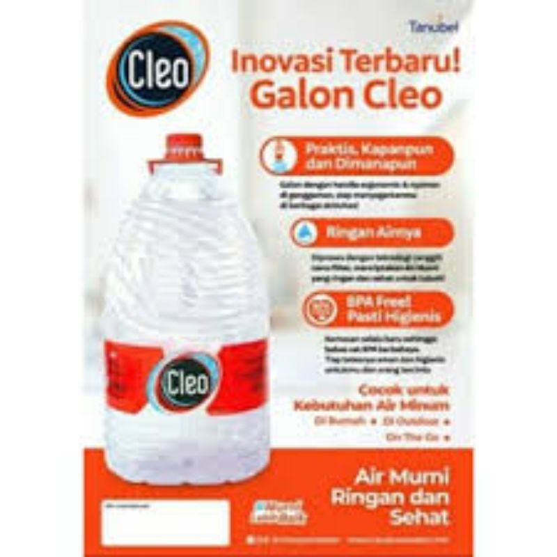 Jual Cleo Galon 12.8 L air minum mineral 15 L ORIGINAL GOJEK /GRAB ONLY ...