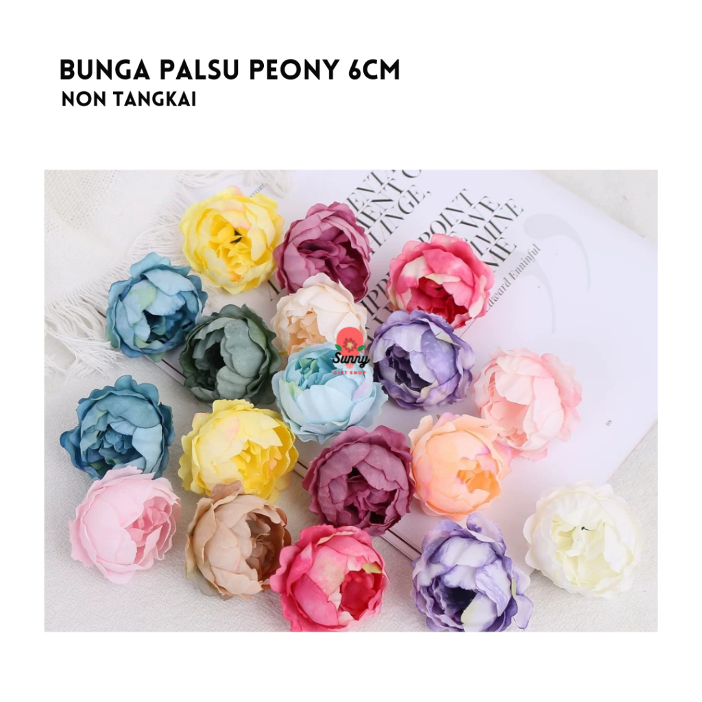 Jual Bunga Palsu Kepala Peony d.6cm non Tangkai / Peony Artificial ...