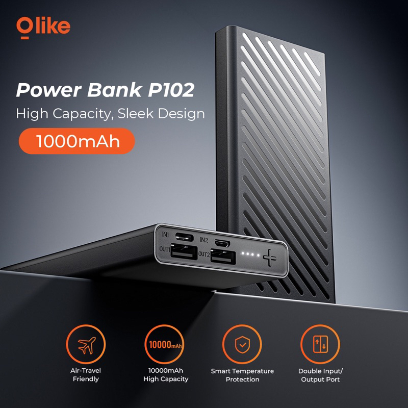 Jual Olike P102 Powerbank 10000mAh DUAL PORT USB Flight Friendly ...