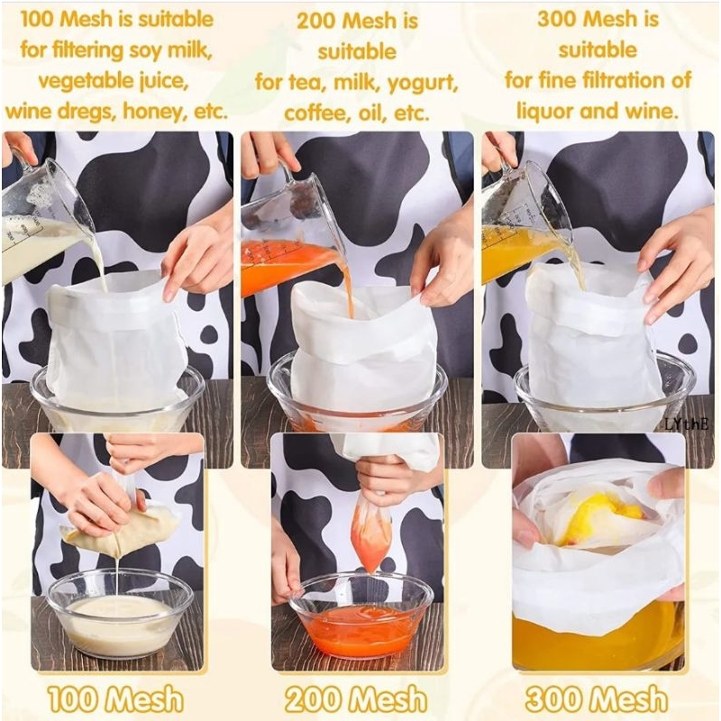 Jual Kain Peras Reuseable Nylon Food Filter Bag Mesh Number 100 45 x60 ...