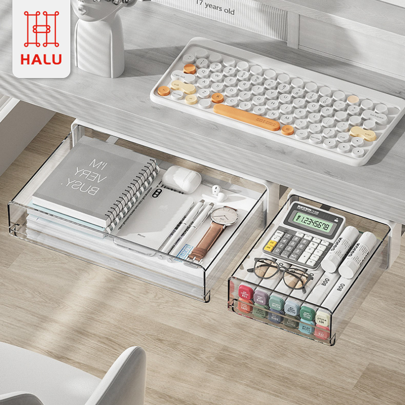 Jual HALU Tempat Laci Bawah Meja Drawer Storage Box Tempat Penyimpanan ...