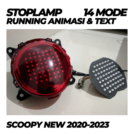 Jual Stoplamp Running Scoopy Text Animasi (2020 2021 2022 2023) 14 MODE ...