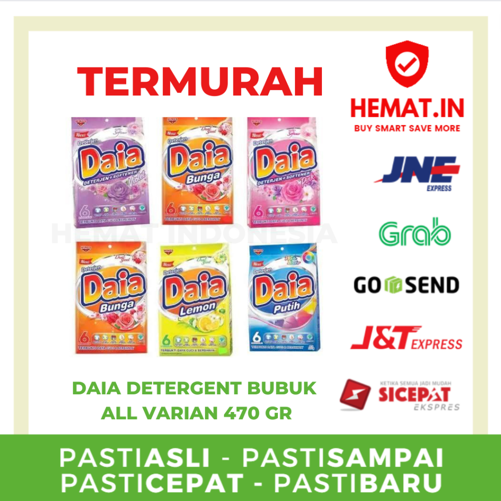 Jual DAIA DETERGENT BUBUK PLUS SOFTENER SABUN CUCI BAJU DAIA - 470GR ...