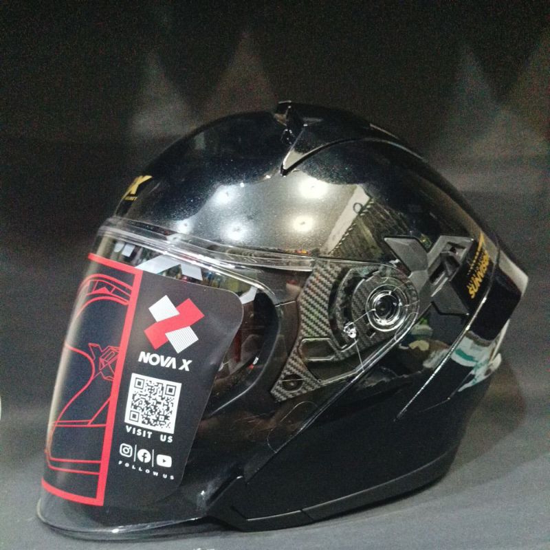 Jual HELM JPX NOVA X V2 SOLID BLACK METALIC HALF FACE | Shopee Indonesia
