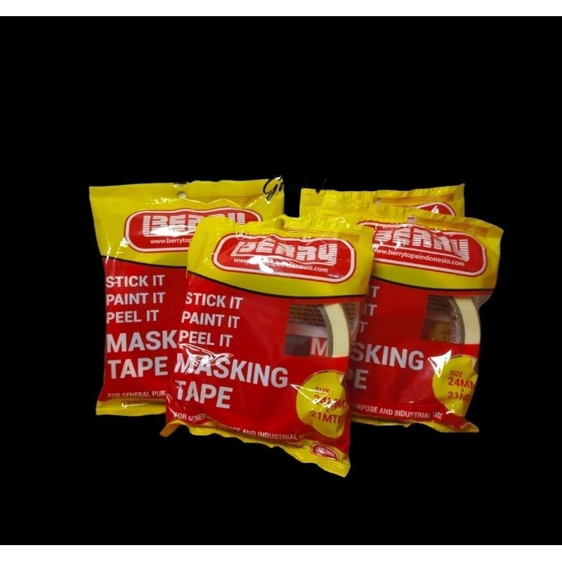 Jual MASKING TAPE BERRY /iso 24mm x 21 meter | Shopee Indonesia