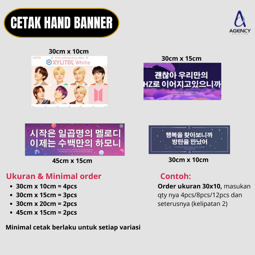 Jual Cetak Hand Banner Handbanner Slogan Freebies Kpop Custom | Shopee Indonesia
