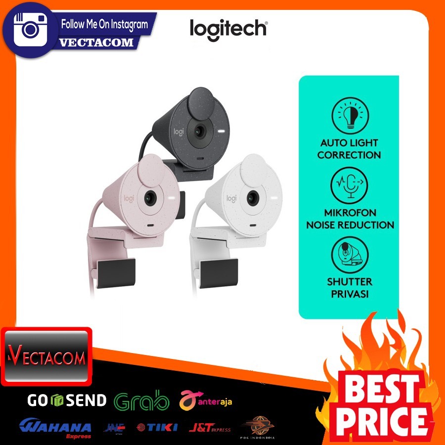 Jual Webcam Logitech Brio 300 Full HD Shutter Privasi & Noise-Reducing ...