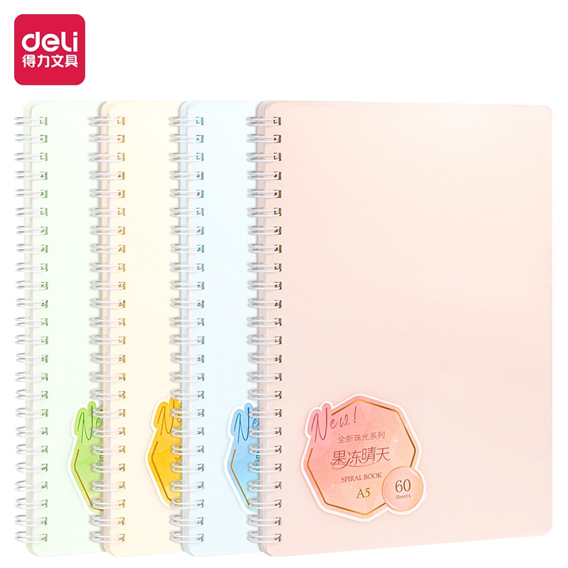 Jual Deli Buku Catatan Spiral / Spiral Notebook Warna Pastel A5 B5 60 ...