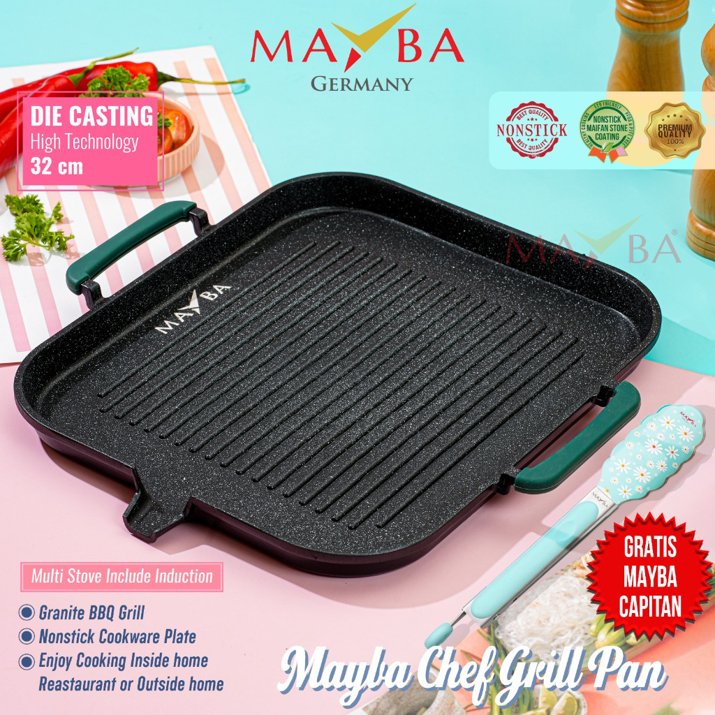 Jual Mayba - Panci Pemanggang Semua Kompor Mayba Chef Grill Pan - Alat ...