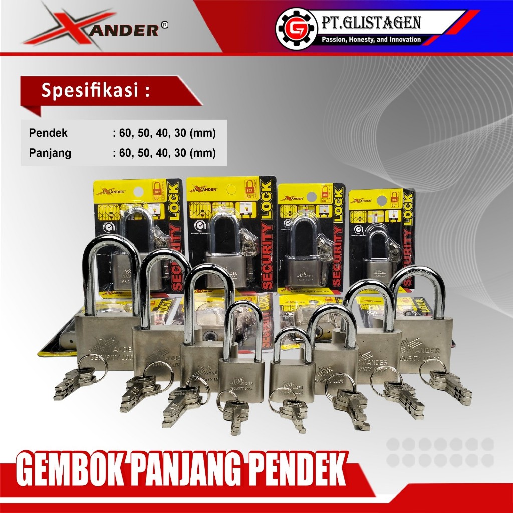 Jual XANDER Gembok Leher PENDEK Security Pad Lock 60MM | Shopee Indonesia