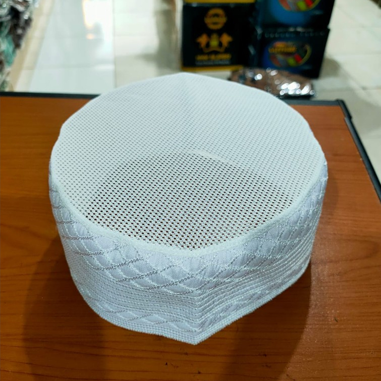 Jual Peci Madinah Jaring Kopiah Haji / Peci Haji / Peci Putih / Madinah ...