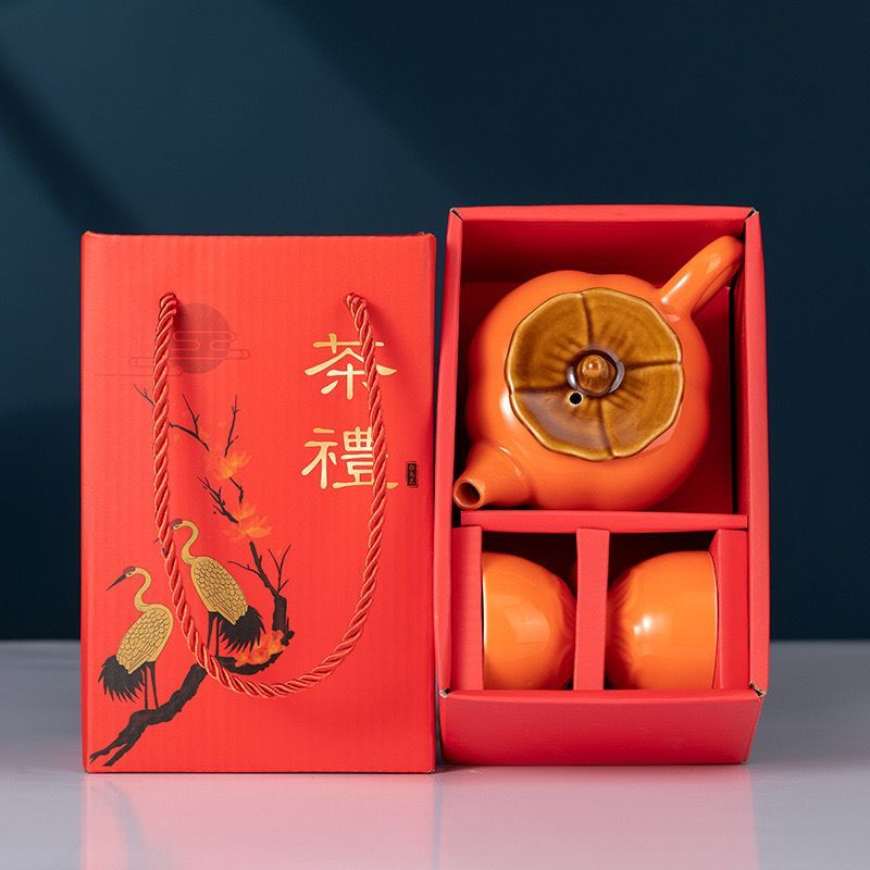 Jual Chinese Tea Pot Set Persimmon Ruyi tea set Chinese Tea Pot Motif ...
