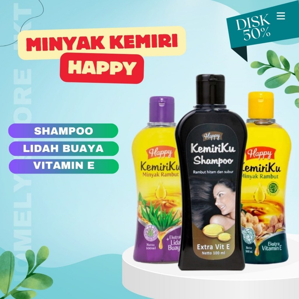 Jual Happy Kemiriku Minyak Rambut Kemiri 100ml dengan vitamin E dan ...