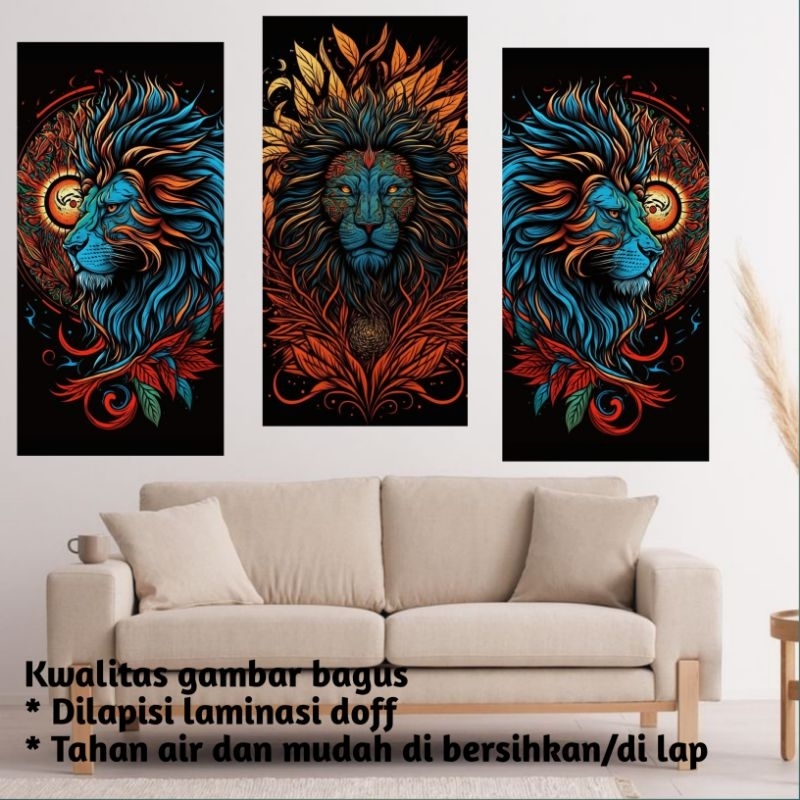 Jual Hiasan dinding 1set poster singa aesthestik2 untuk walldekor atau ...