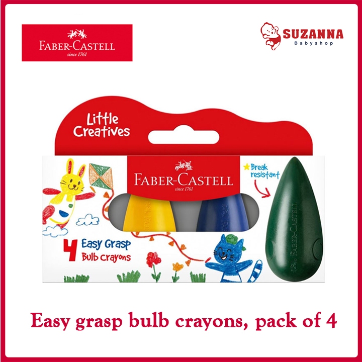 Jual Faber Castell Easy grasp bulb crayons pack 4pcs - Crayon | Shopee ...