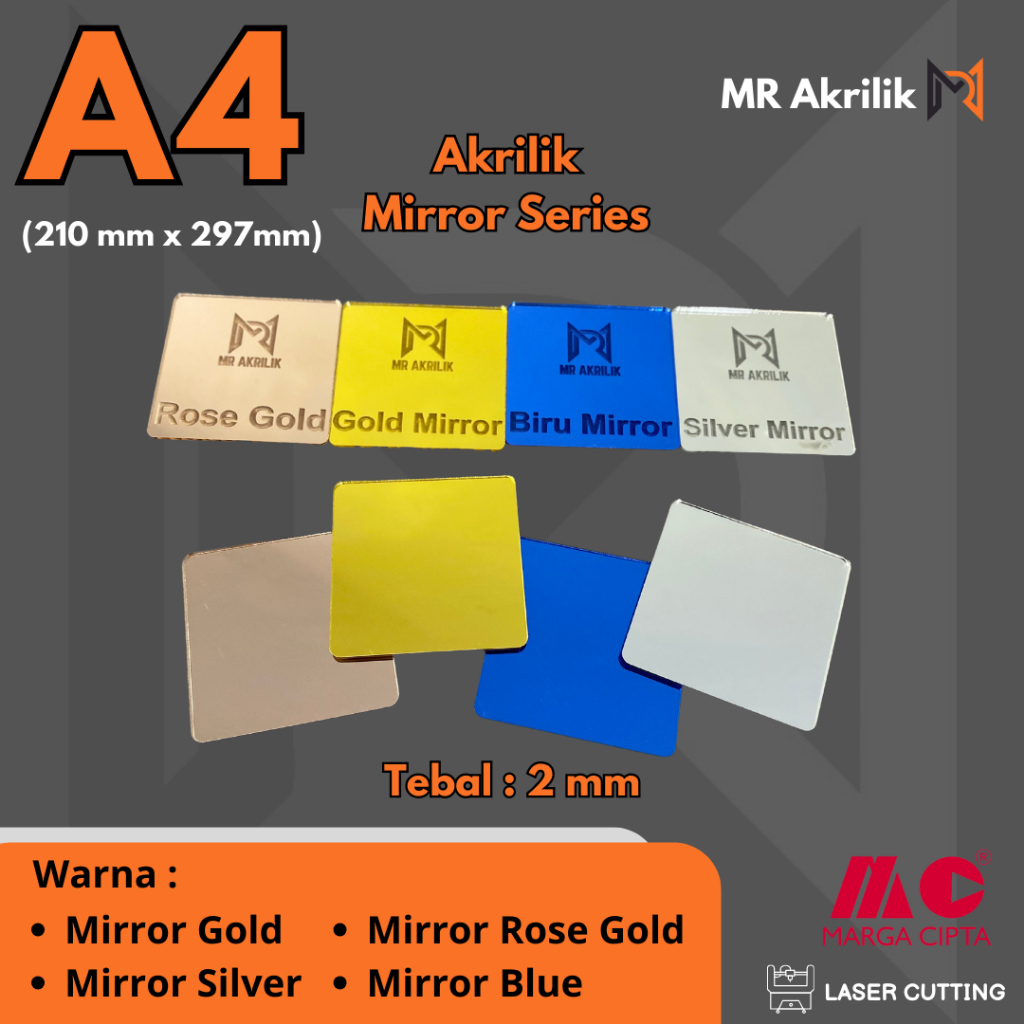Jual Akrilik A4 Mirror Series 2mm | Shopee Indonesia