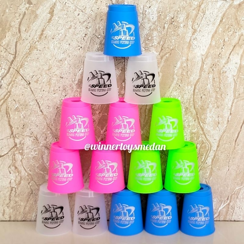 Jual Mainan Edukasi Magic Flying Cup Gelas susun Sport Stacking ...