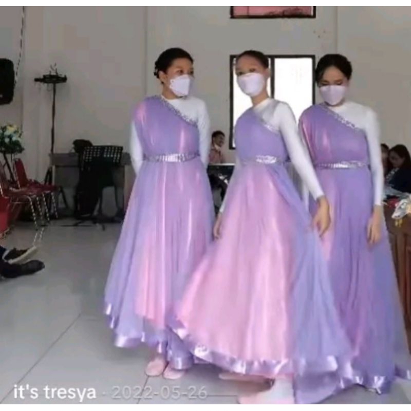 Jual TAMBORIN ELSHA SATIN ORGANZA BAJU ELSHA NATAL | Shopee Indonesia