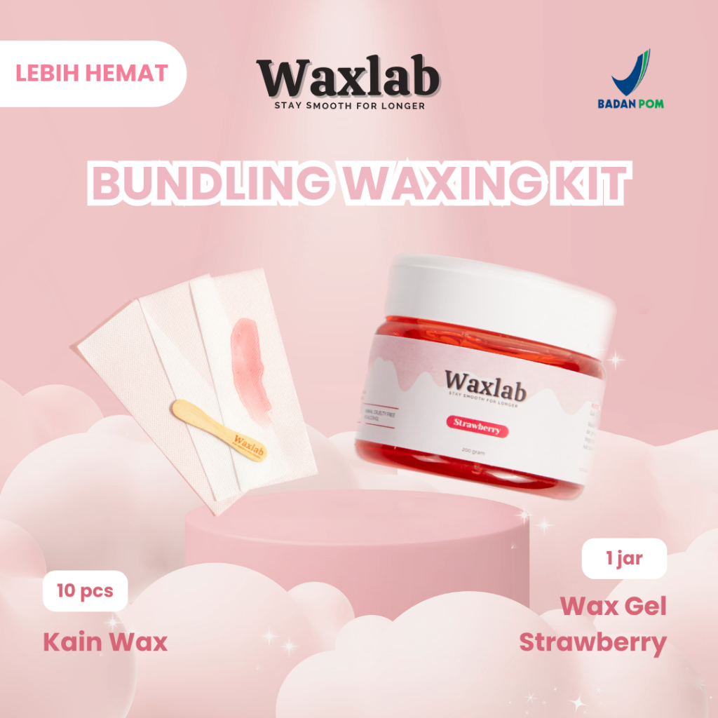 Jual Waxlab - Bundling Strawberry Sugar Waxing Kit 200gram + Kain Wax 10pcs | Shopee Indonesia