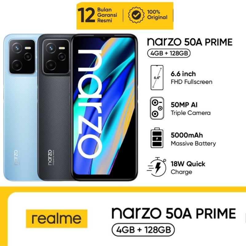 Jual realme narzo 50A Prime 4GB+128GB [5000mAh Massive Battery | 18W Quick Charge | Powerful ...