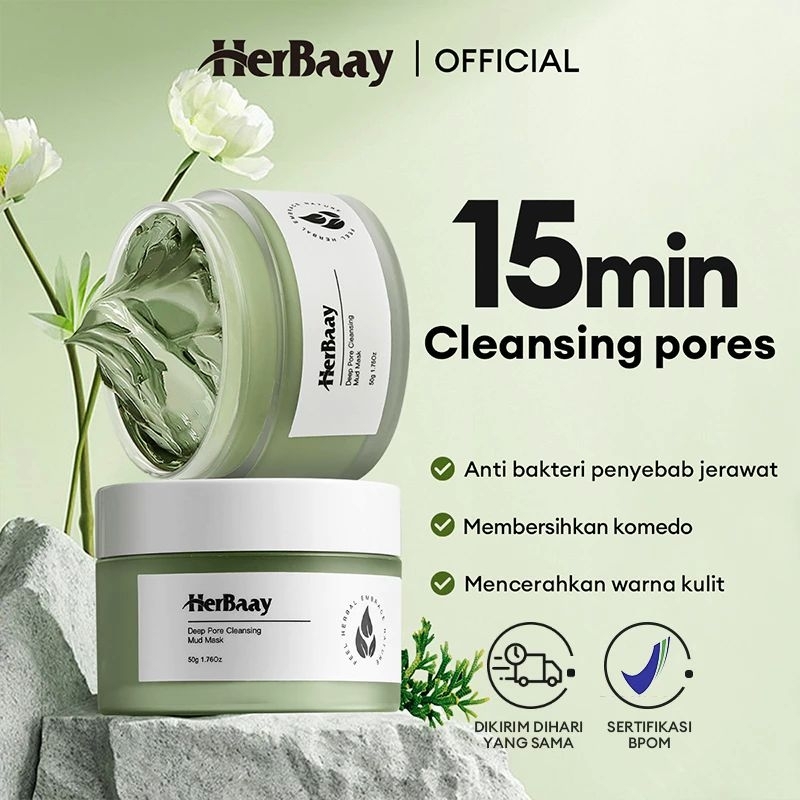 Jual Herbaay Deep Pore Cleansing Mud Mask 50gr | Shopee Indonesia