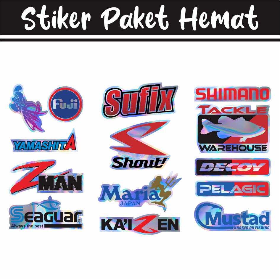 Jual Sticker Mancing Hologram Cutting #D Stiker Pancing Hologram Murah ...