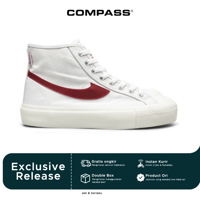 Jual [ORIGINAL NEW 100%] Gazelle Hi White Red | Shopee Indonesia