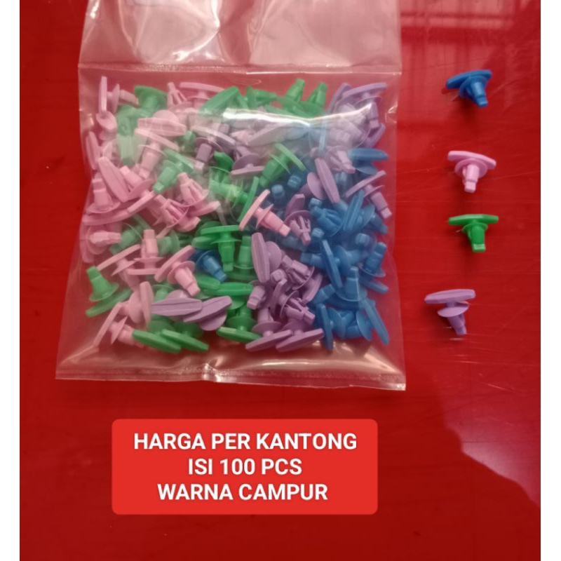 Jual klip clip kancing T kancing karet spoon balon pintu mobil isi 100 ...