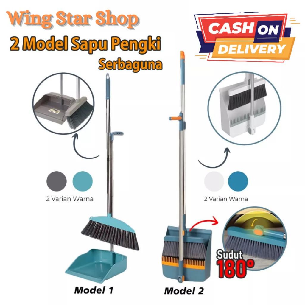 Jual Set Sapu 2in1 Dengan Pengki Lipat Alat Pembersih lantai / Sapu ...