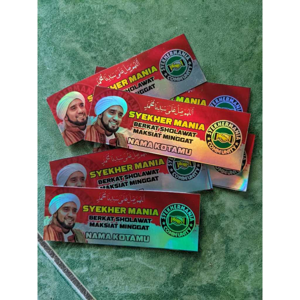 Jual (Minimal BELI 10 pcs) Stiker Syekhermania Background Merah Putih ...