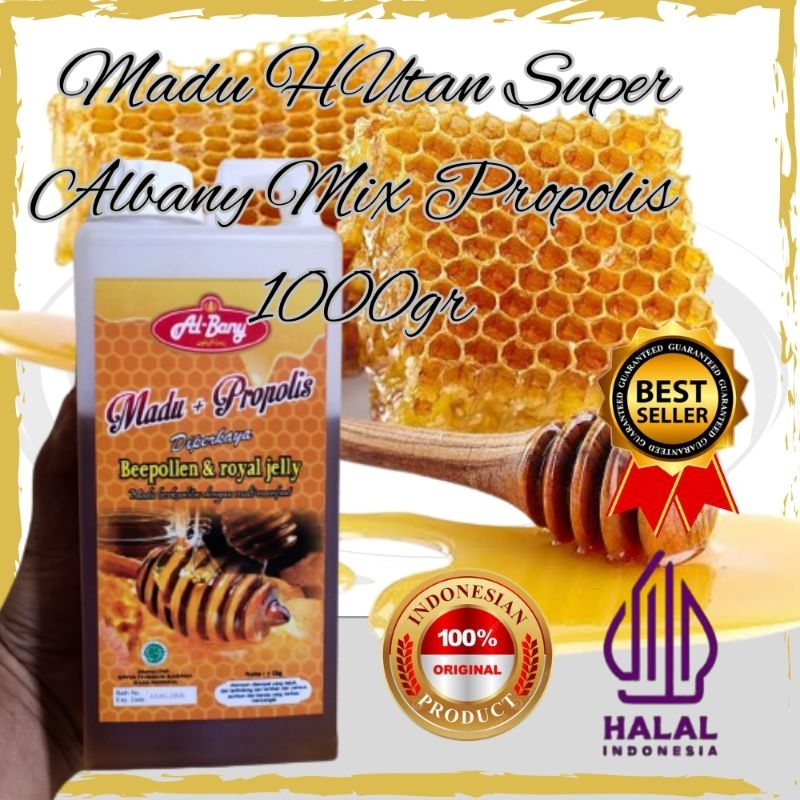 Jual Madu Hutan Super Mix Propolis Bee pollen Royal Jelly Al bany 1000gr | Shopee Indonesia