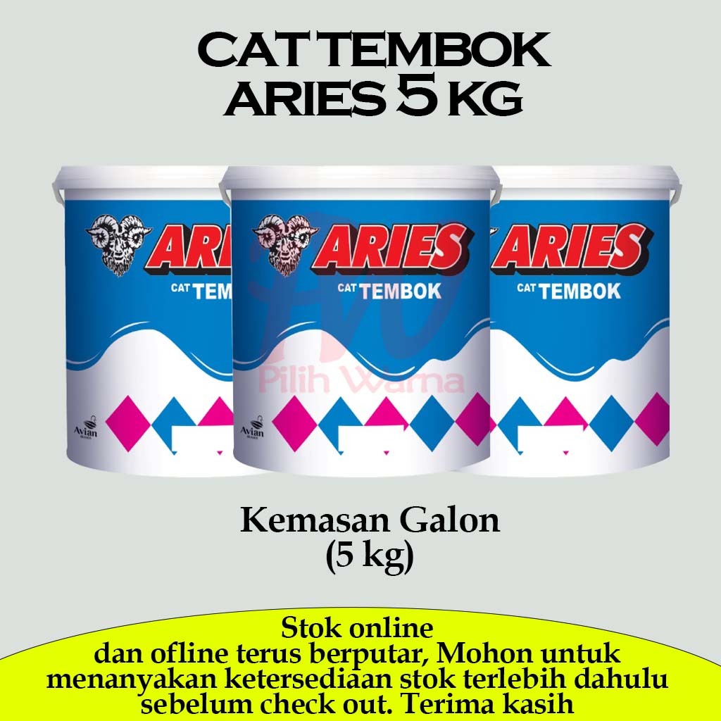 Jual CAT TEMBOK / CAT DINDING / CAT AIR ARIES KEMASAN GALON | Shopee ...