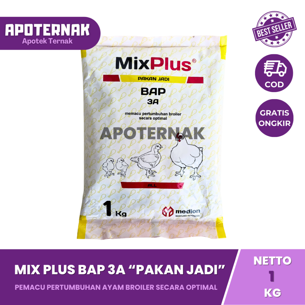 Jual MIX PLUS BAP 3A 1 KG | Premix Pemacu Pertumbuhan Ayam Broiler Ayam ...