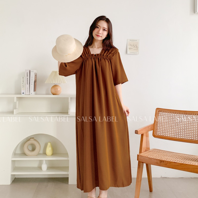 Jual Daster Lexy dress panjang ruffle crinkle airflow, Daster long ...