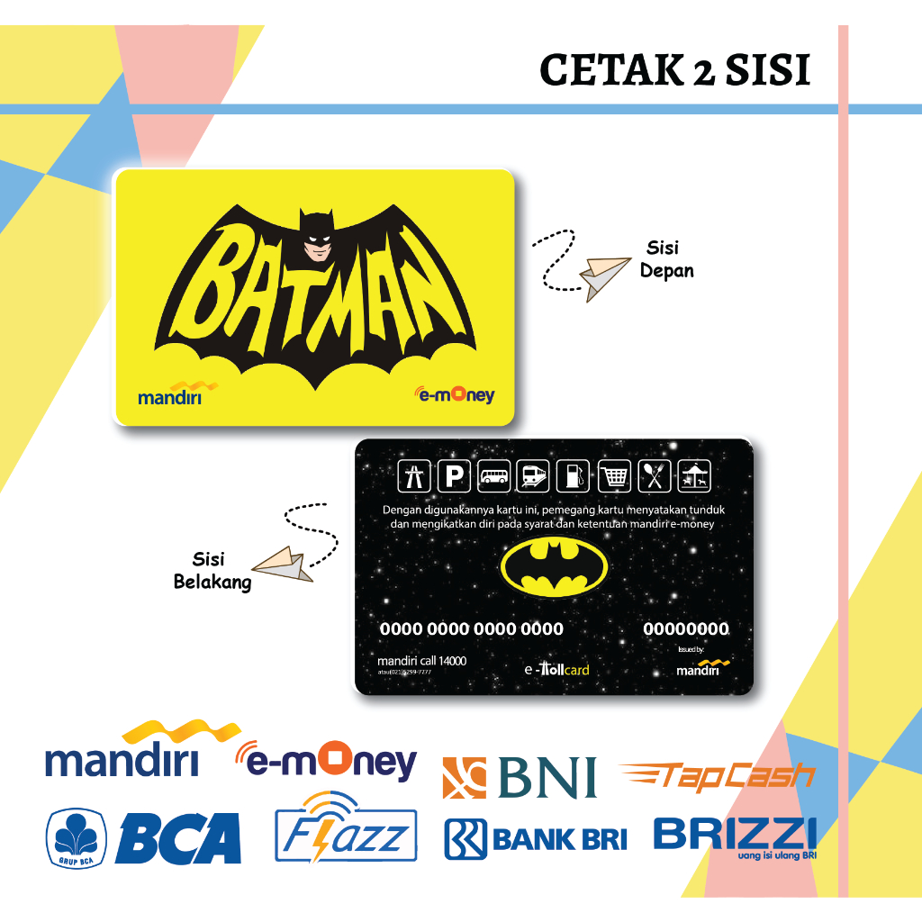 Jual KARTU EMONEY ETOLL SUPERHERO BATMAN DC COMIC E MONEY MANDIRI FLAZZ ...