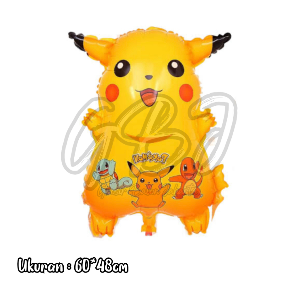Jual Balon Foil JUMBO Pokemon / BULAT Pokeball (Pikachu, Charmender ...